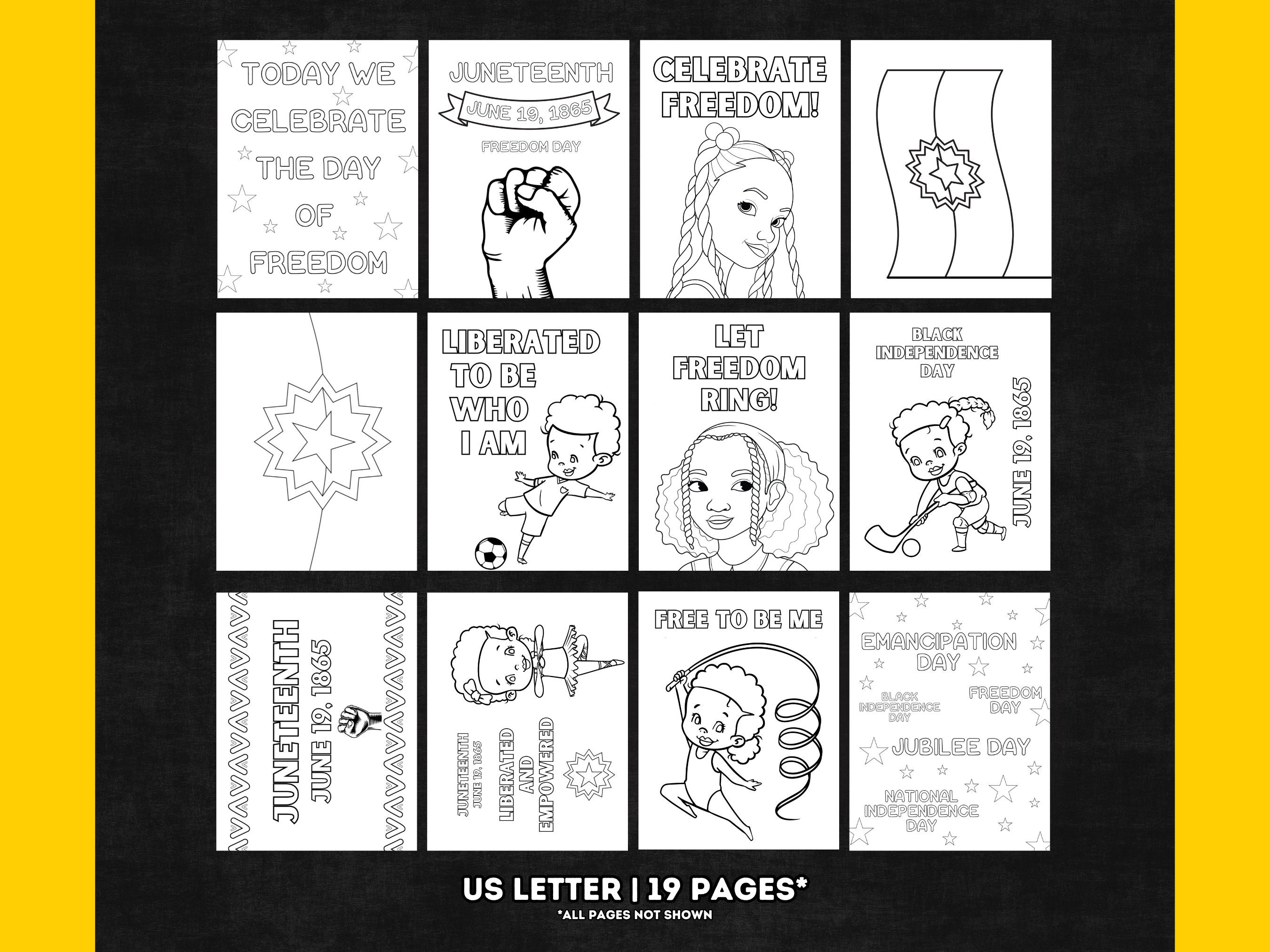 Juneteenth Coloring Book for Kids, Black History Month Coloring Pages ...