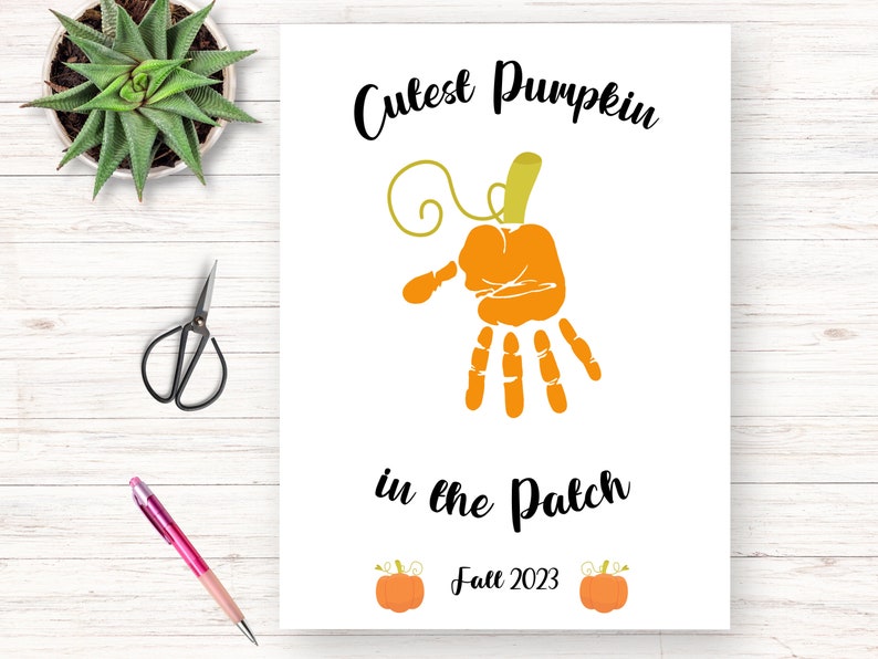 Pumpkin Patch Handprint Art, Fall Craft, Daycare Kindergarten Activity ...