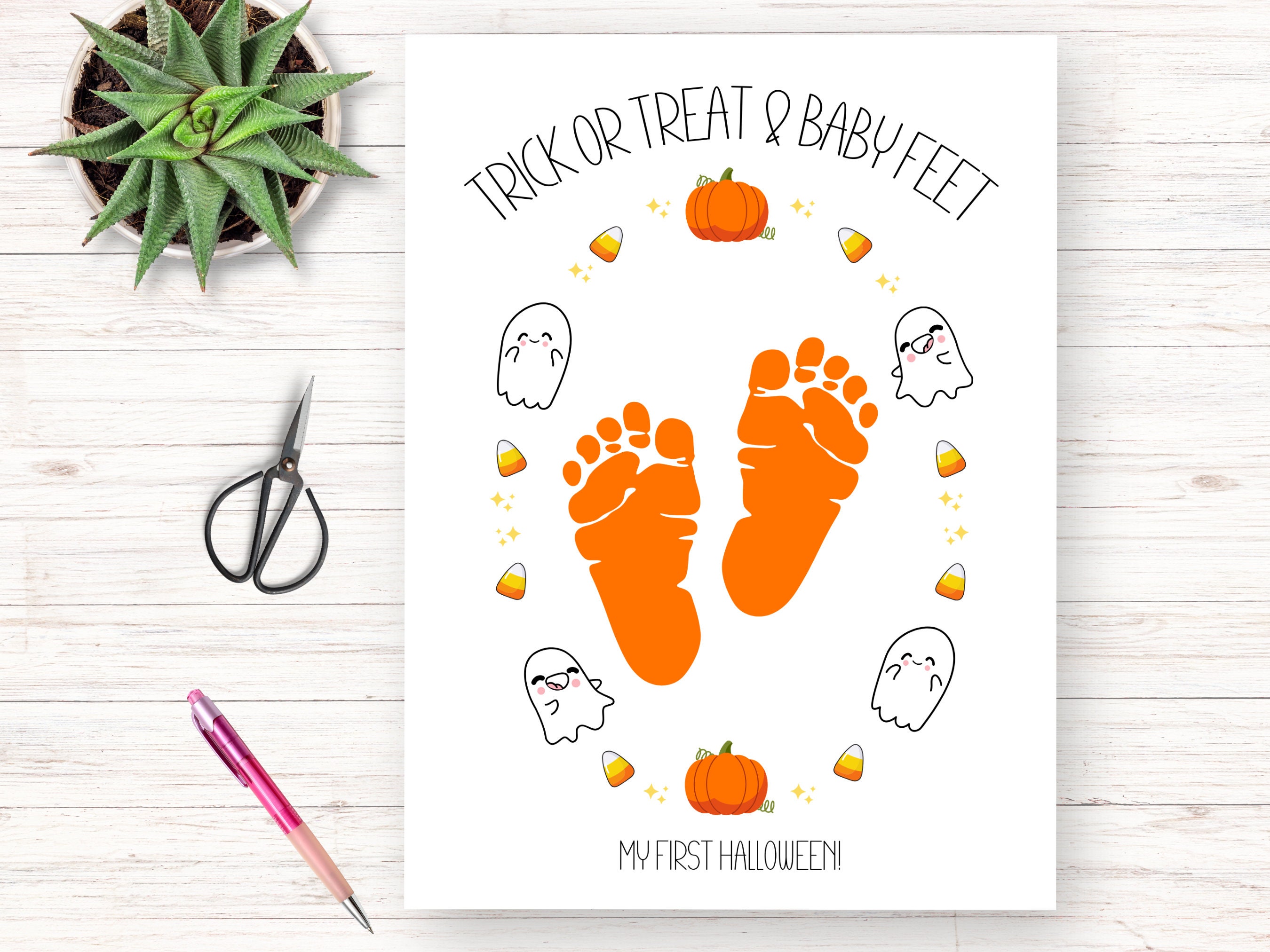 Babys First Halloween Keepsake, Halloween Footprint Art, Halloween Kid ...