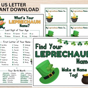 Whats Your Leprechaun Name Game, St. Patricks Party Game, Leprechaun ...