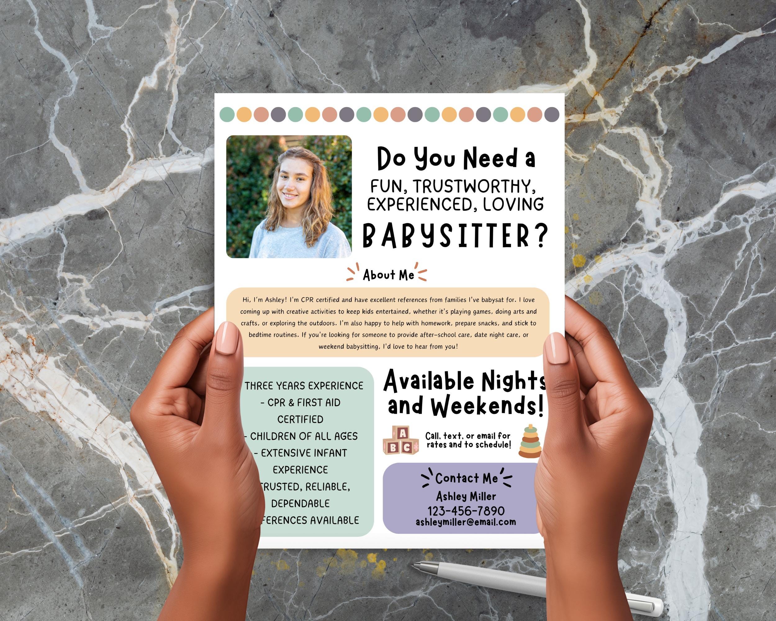 Editable Babysitting Flyer Template, in Home Daycare Flyer, Daycare ...