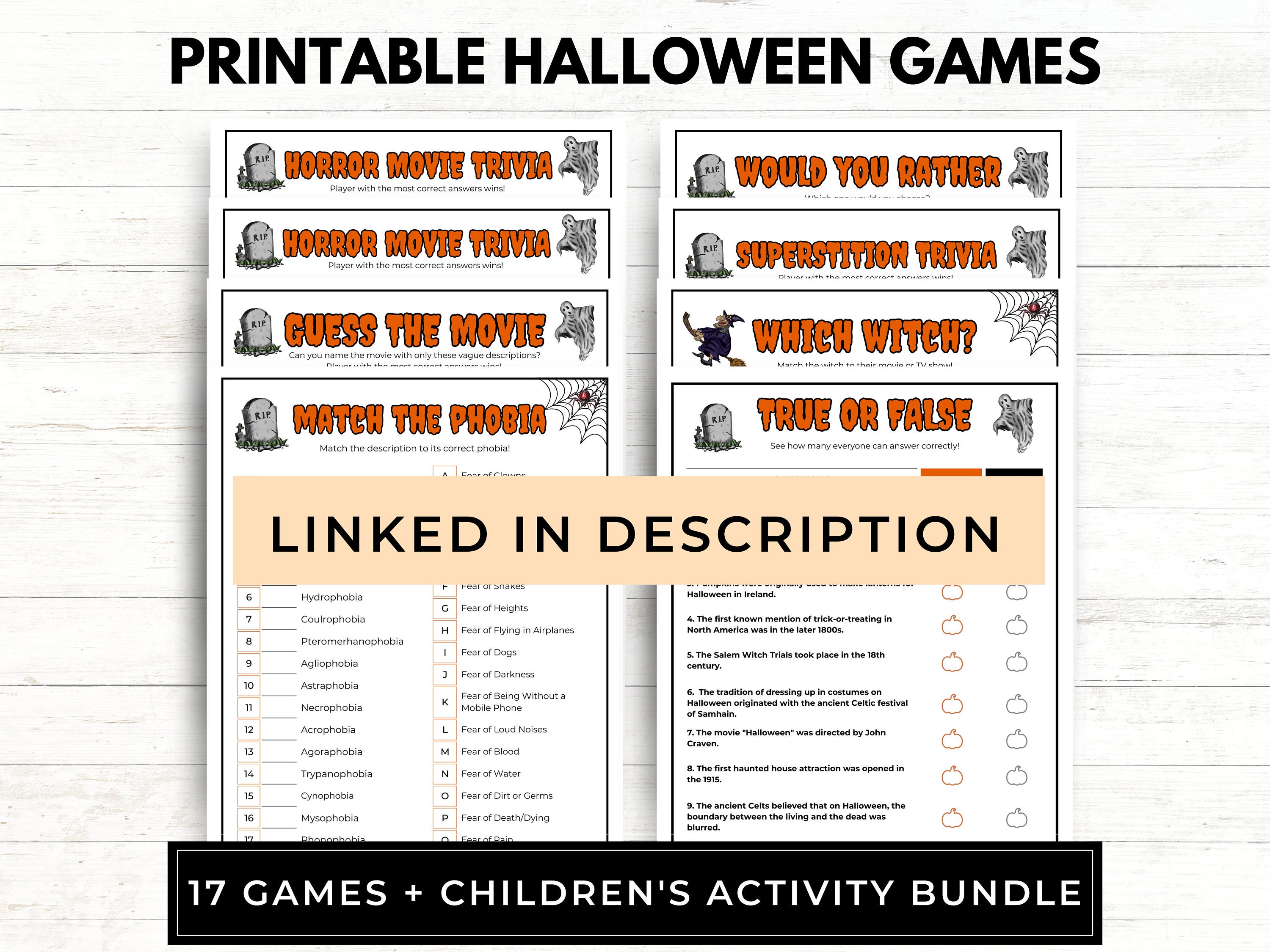 Halloween Trivia, Halloween Party Games, Halloween Party Activity, Fun ...