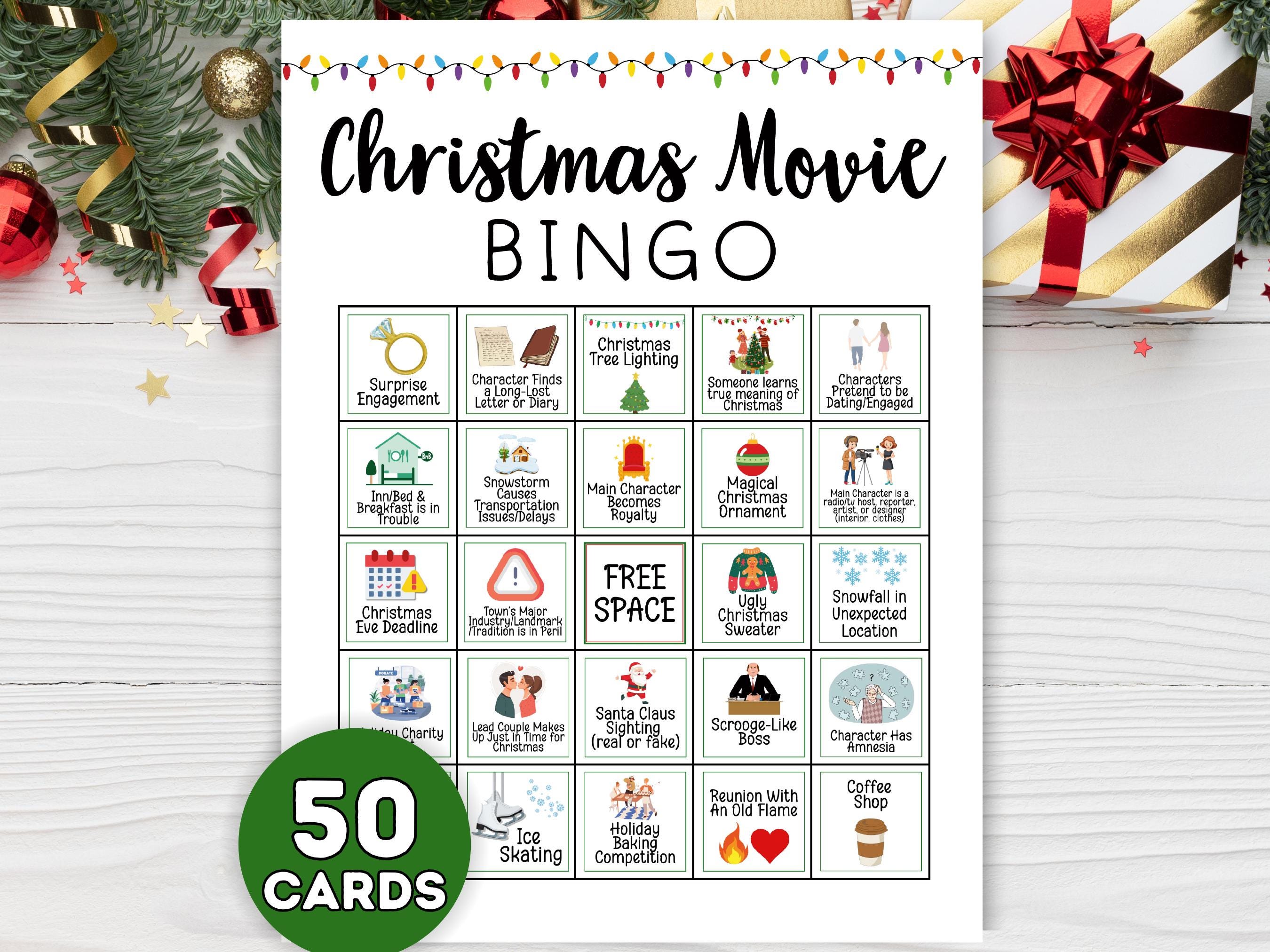 Christmas Movie Bingo, Christmas Bingo Cards, Christmas Activity, TV ...