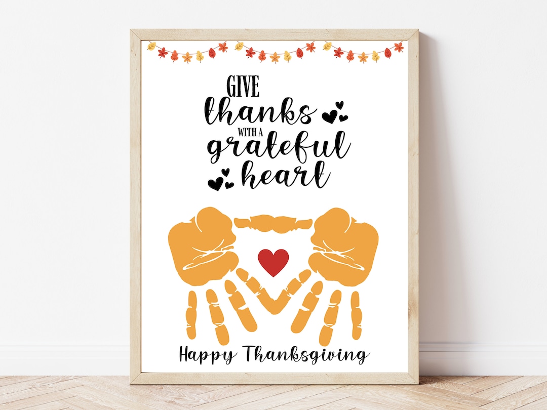 Grateful Handprint Art, Thanksgiving Handprint Craft Art, Daycare Craft ...