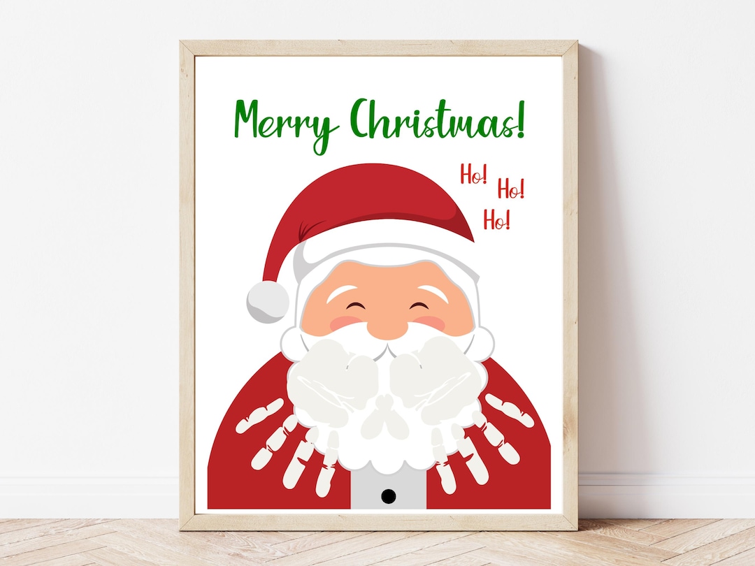 Santa Handprint Craft, Christmas Handprint Art, Christmas Crafts for ...