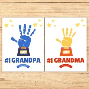 Grandparent Trophy Handprint Craft, Grandpa Handprint Art, Grandparents ...