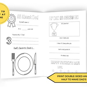 All About Dad Printable Coloring Card for Father's Day Crafts for Kids ...