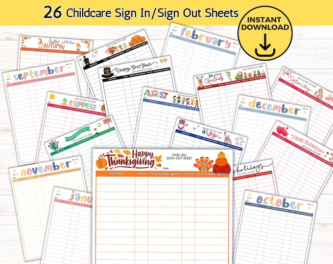 Sign-in / Sign- Out Sheet for Classroom, Sign-in, Sign-out, Homeschool ...