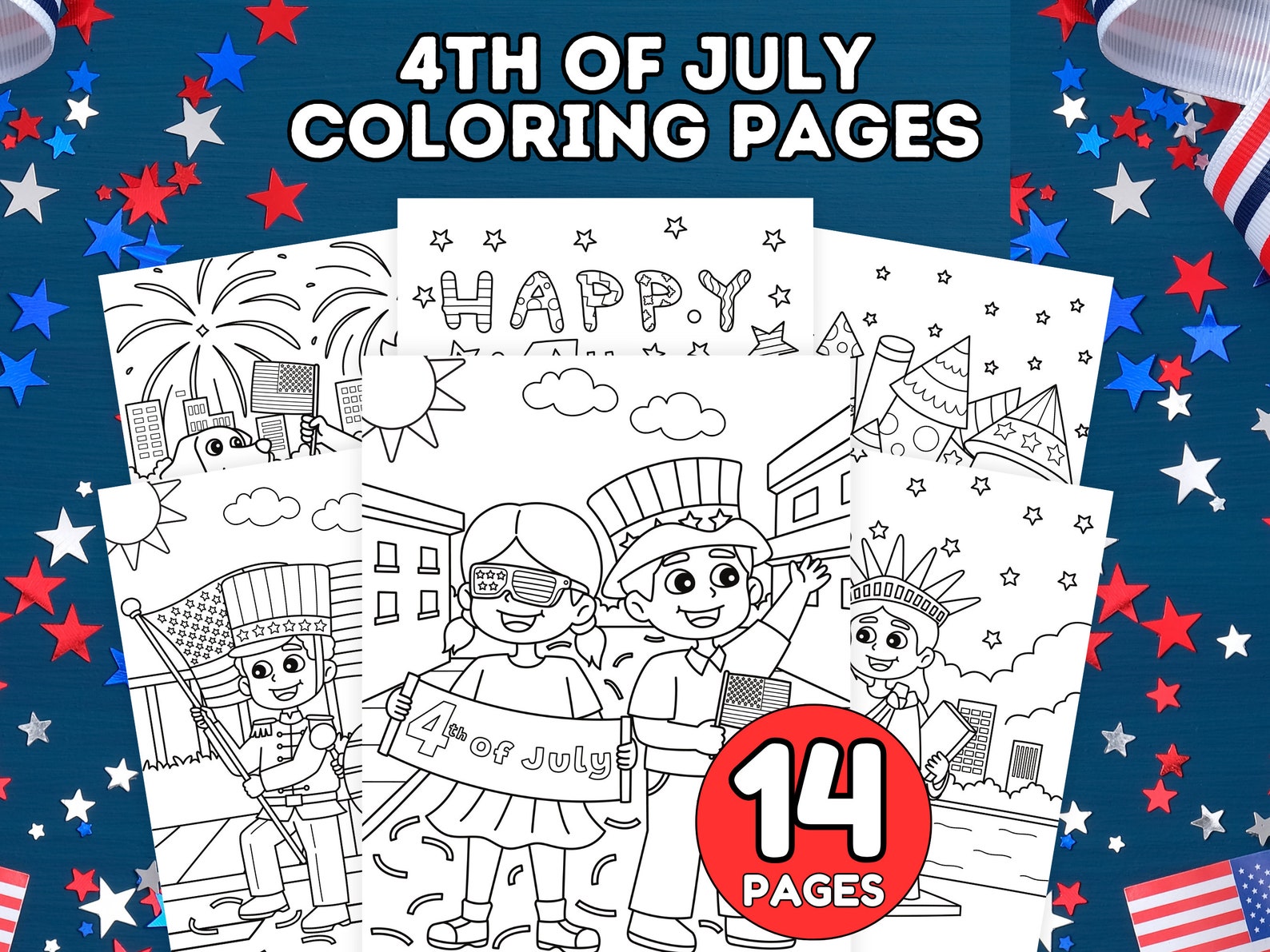 4th of July Coloring Pages for Kids, Fourth of July Printables ...