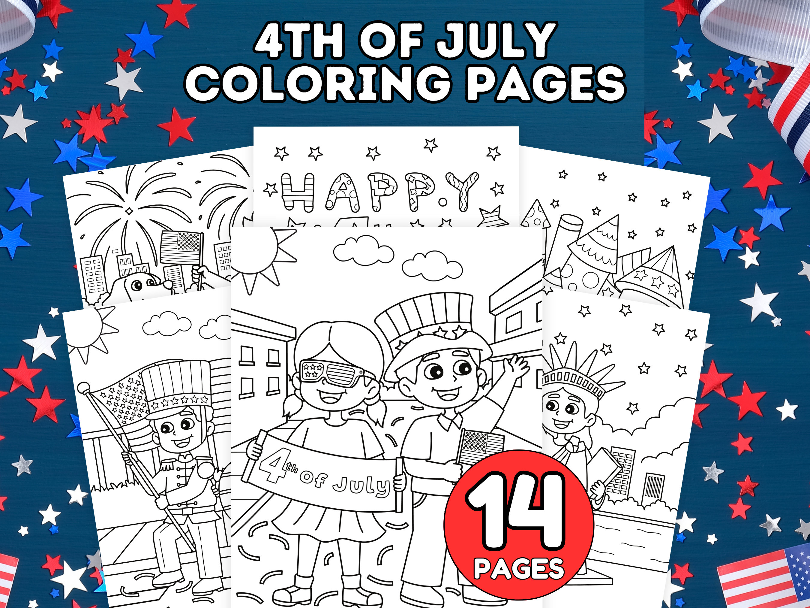 4th of July Coloring Pages for Kids, Fourth of July Printables ...