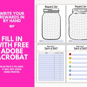 Printable Reward Jar, Kids Reward Chart, Motivational Goal Progress ...