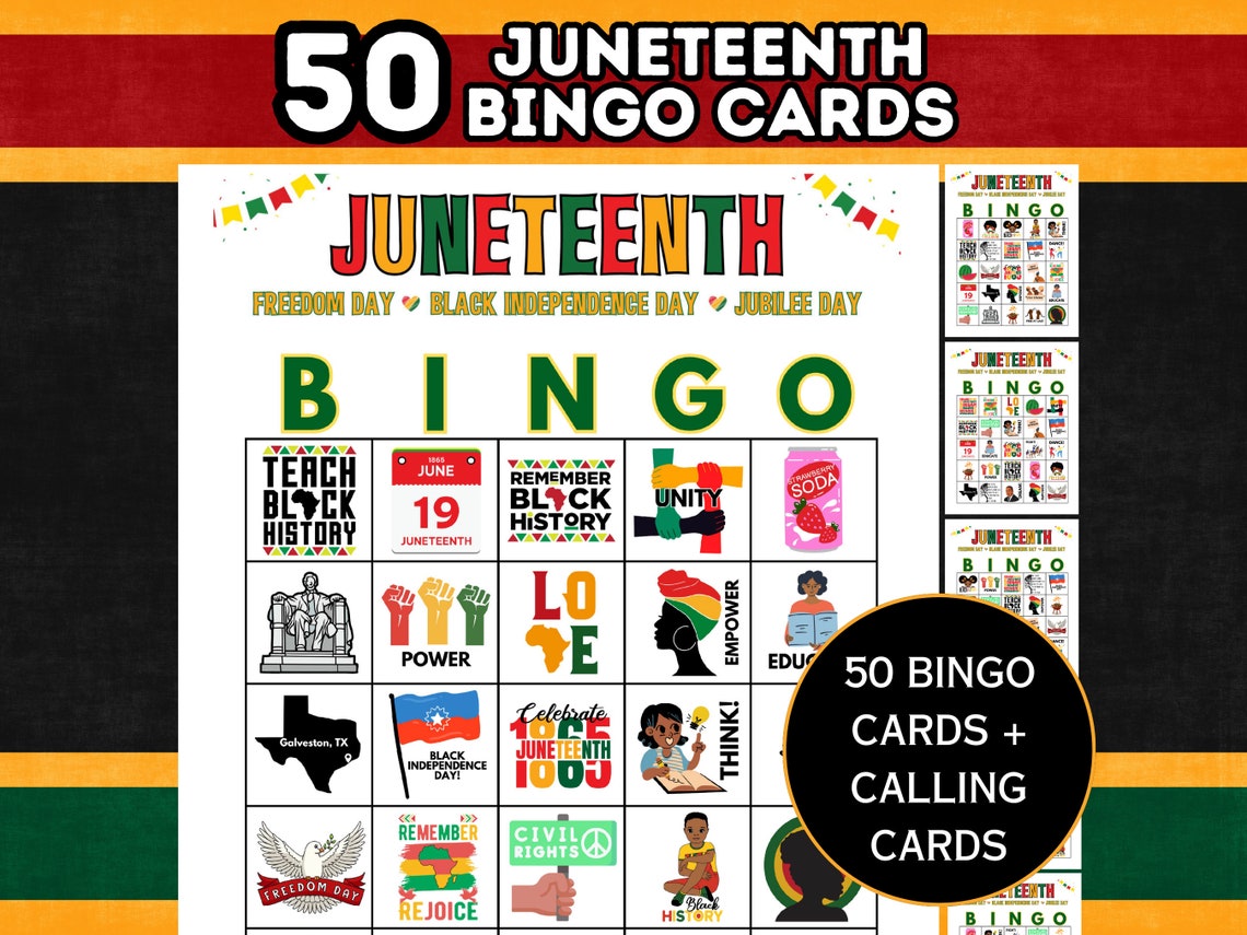 Juneteenth Bingo, Printable Juneteenth Activities, Freedom Day ...