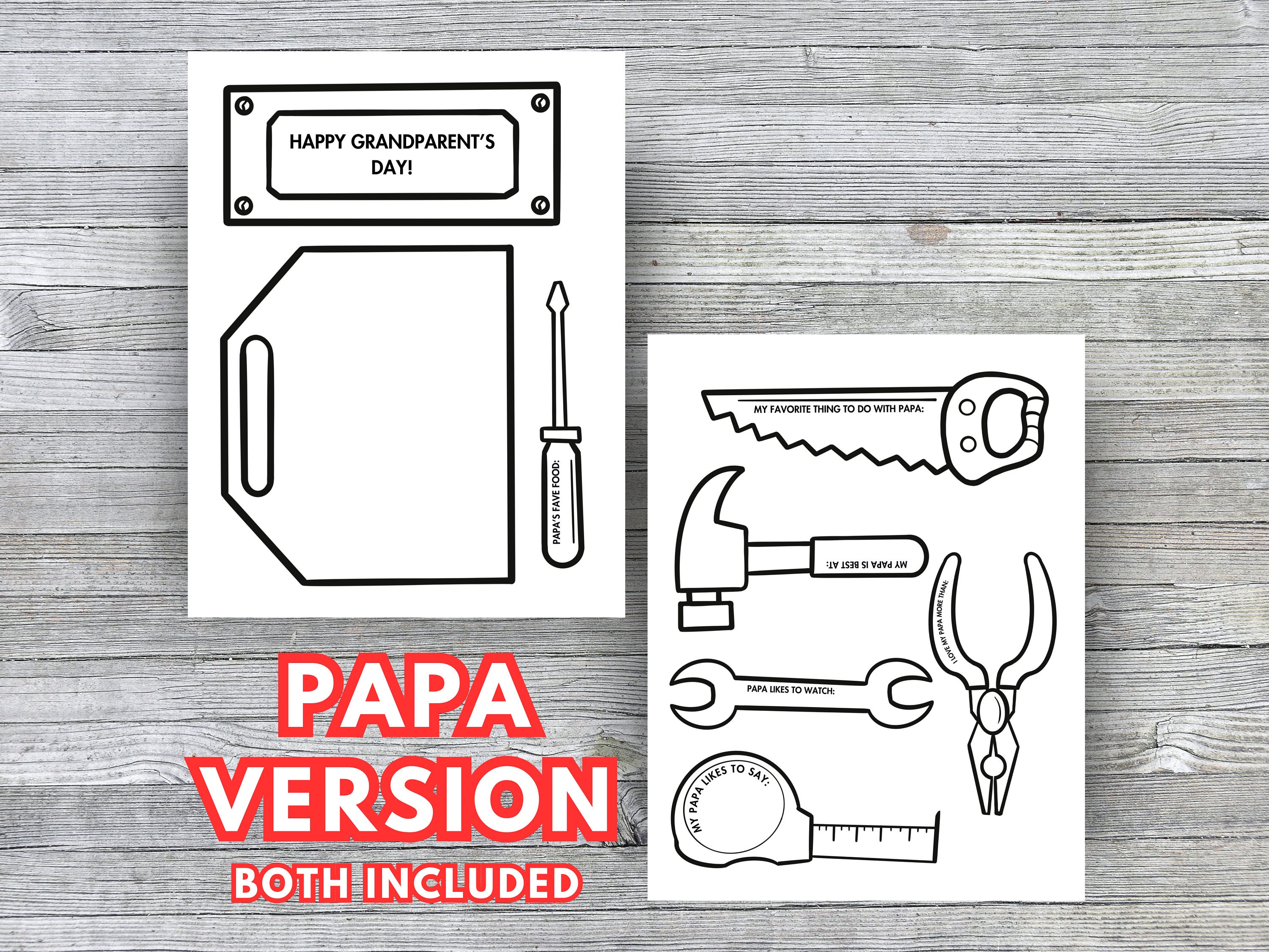 All About Grandpa Toolbox Craft for Kids, Grandparents Day Printable ...