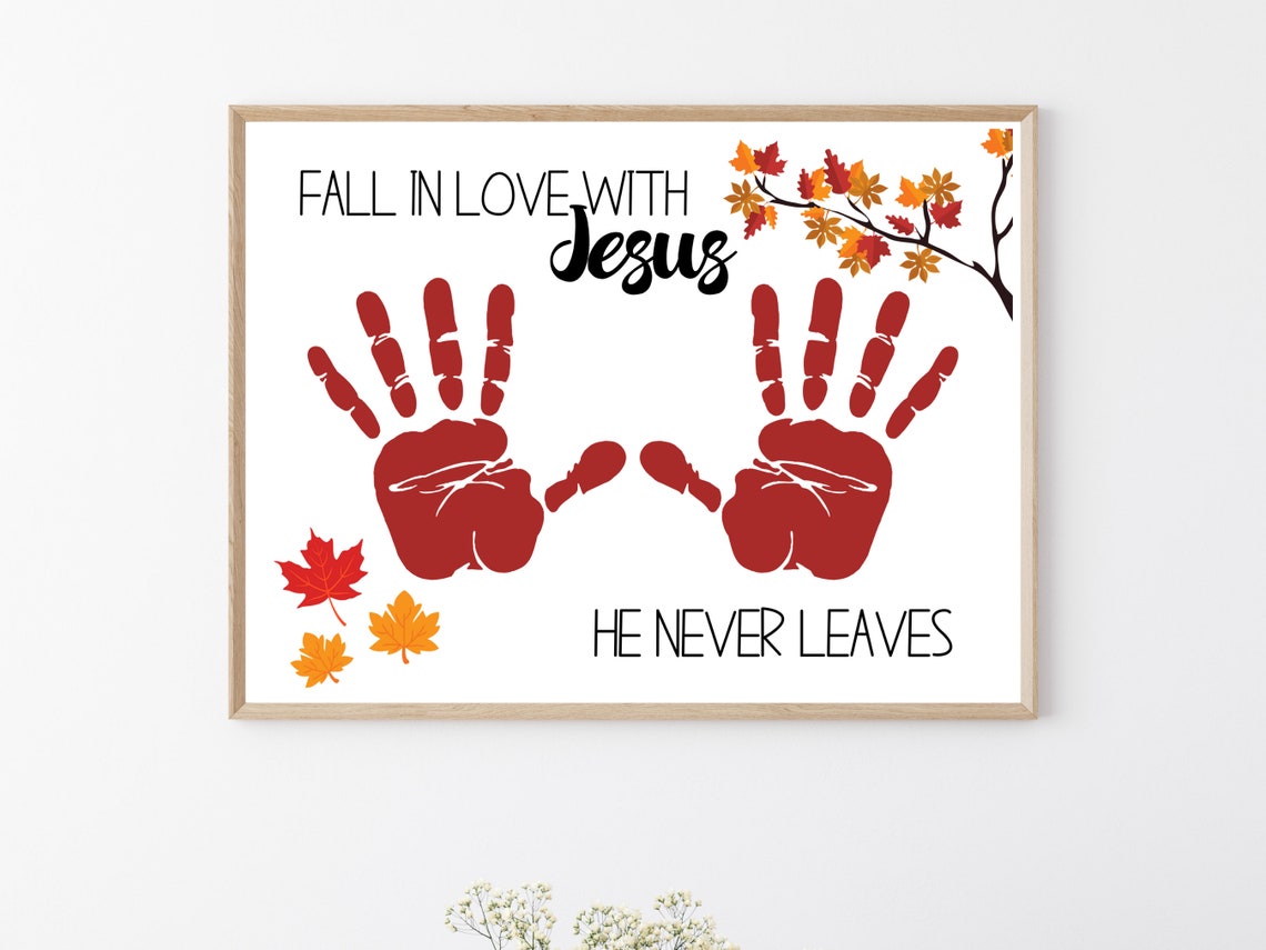 Fall in Love With Jesus Handprint Art Bible Lesson Handprint Craft Kids ...