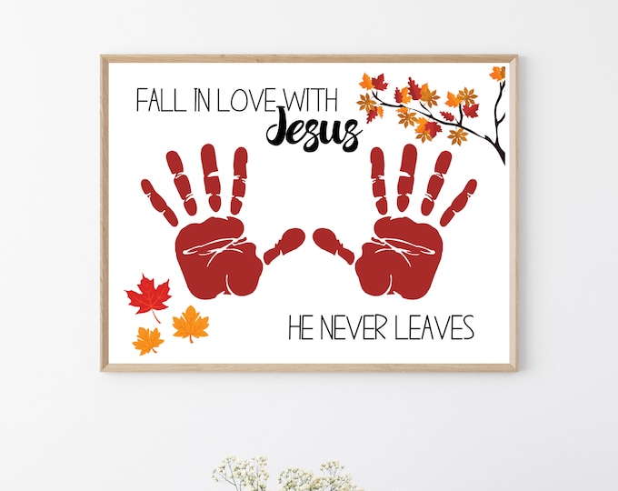 Fall for Jesus He Never Leaves Kids Activity Craft Paper Sunday School ...