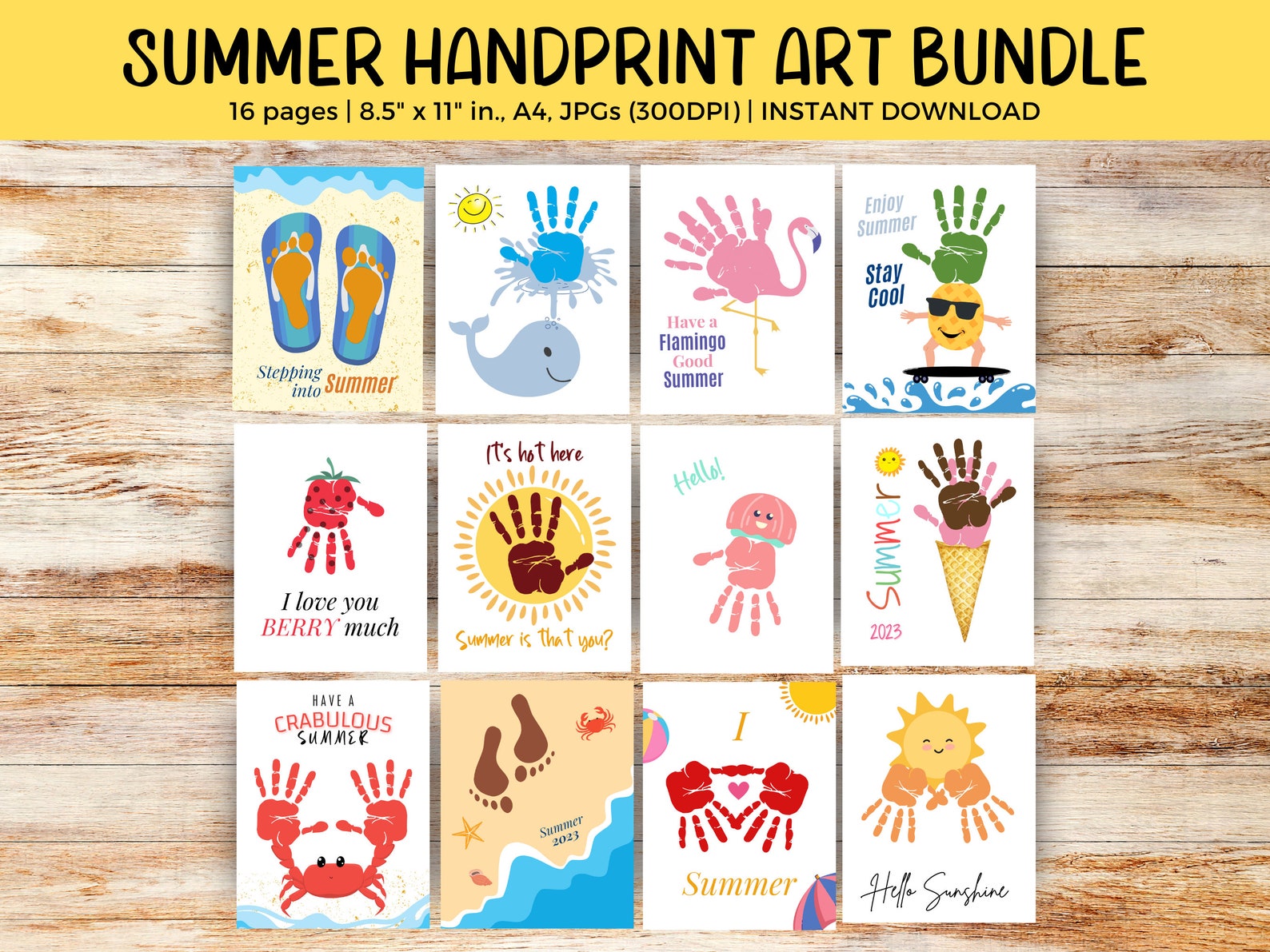 Summer Handprint Craft for Kids Printable Summer Art for - Etsy
