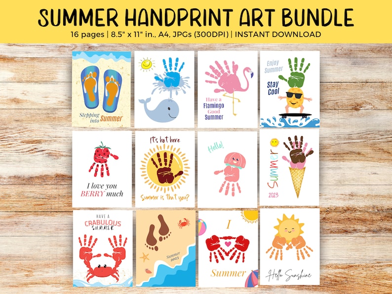 Summer Handprint Craft for Kids Printable Summer Art for - Etsy