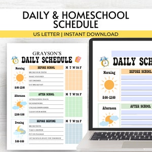 Home School Daily Routine Template Editable Homeschool - Etsy