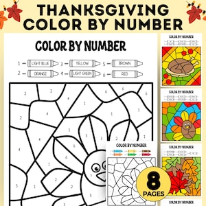 Thanksgiving Color by Number, Thanksgiving Coloring Pages, Thanksgiving ...