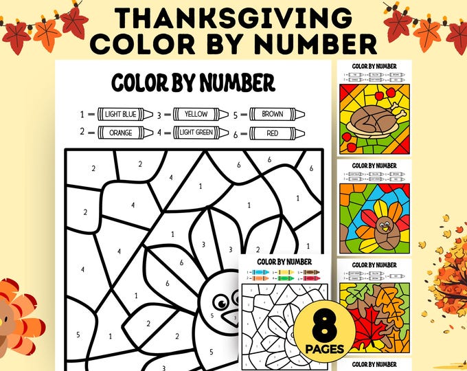 Thanksgiving Color by Number, Thanksgiving Coloring Pages, Thanksgiving ...
