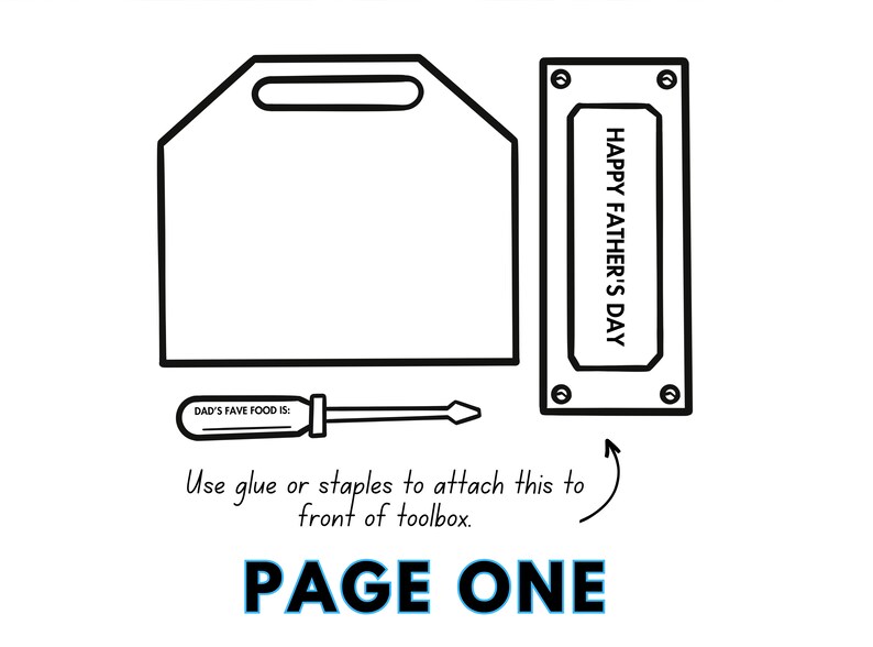 Handyman Fathers Day All About Dad Printable Card Toolbox Coloring Card ...