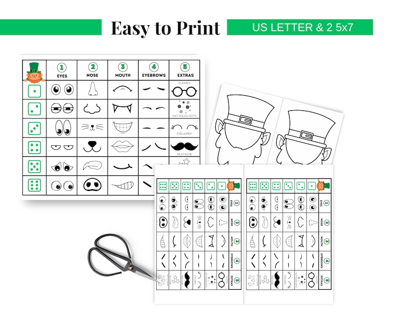 Roll a Leprechaun Game, Build a Leprechaun Printable, Draw a Leprechaun ...