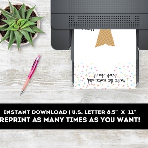 Father's Day Handprint Art, Ice Cream Cone Handprint Templates for Dad ...