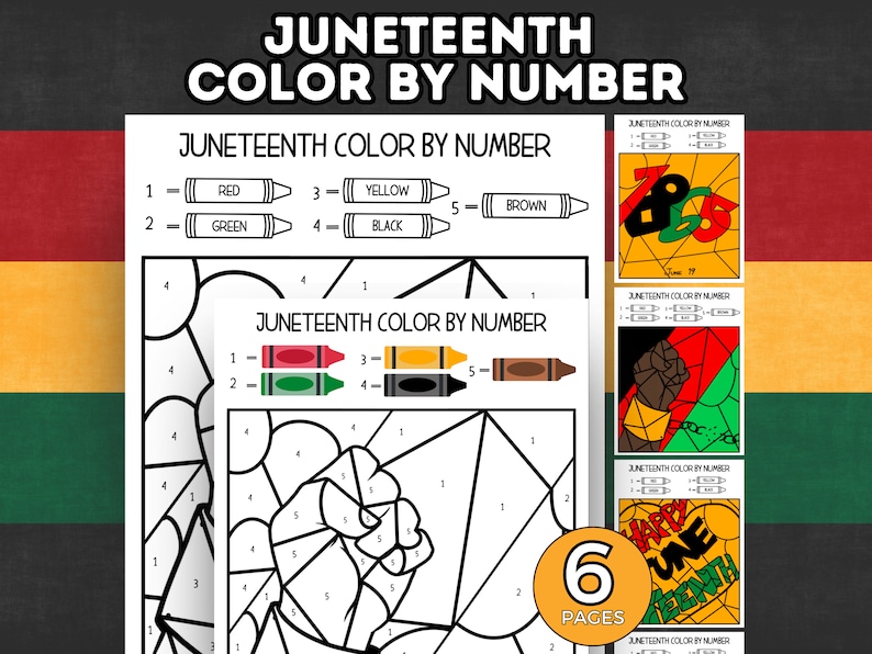 Juneteenth Color by Number Coloring Page for Kids, Juneteenth ...