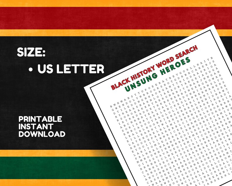 Black History Games Word Search Puzzle Bundle, Black History Trivia ...