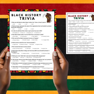 Black History Month Trivia, Printable Black History Month Games, Black ...