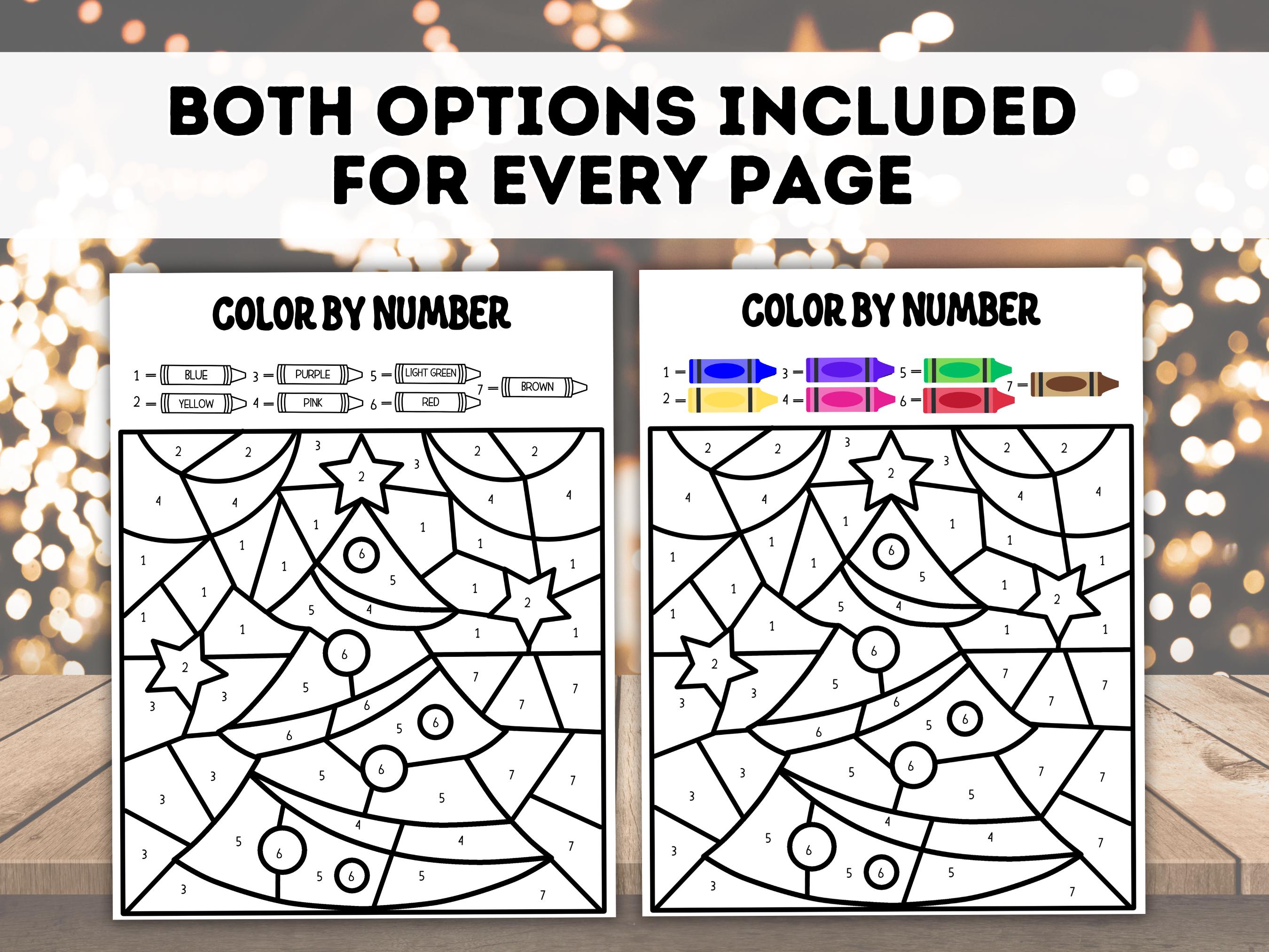 Christmas Color by Number, Christmas Coloring Pages, Christmas Coloring ...