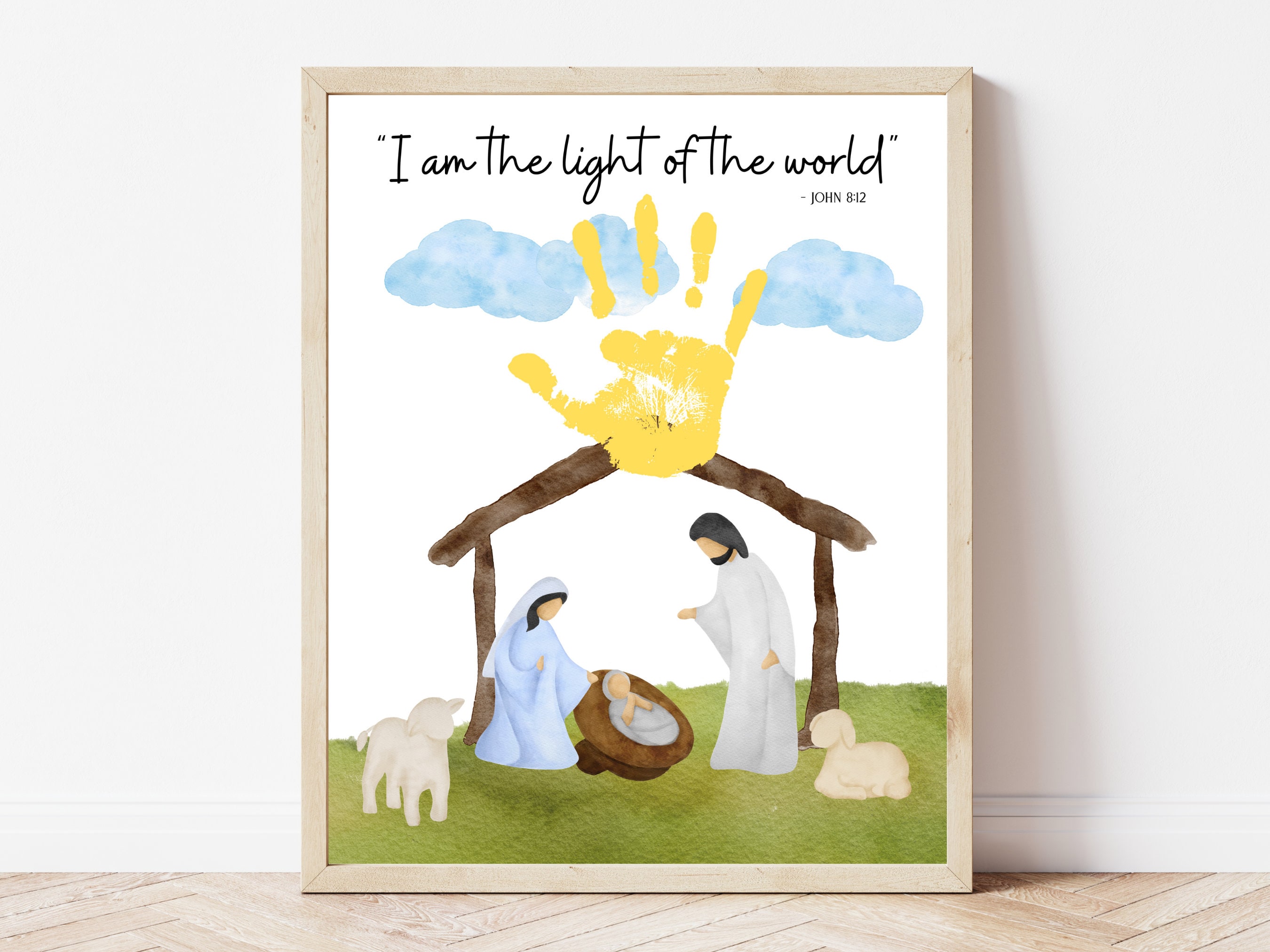 Nativity Story Christmas Handprint Art, Handprint Craft, Sunday School ...