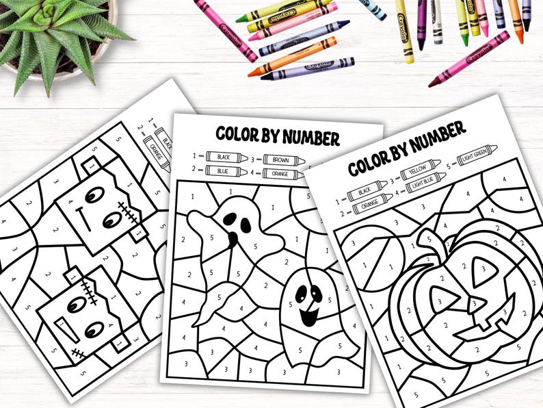 Halloween Color by Number, Halloween Coloring Pages, Halloween Activity ...