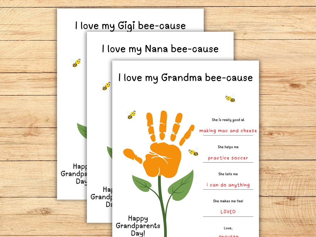 I Love My Grandma Grandparents Day Handprint Craft, Grandparents Day ...