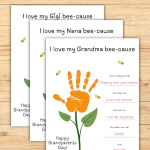 I Love My Grandma Grandparents Day Handprint Craft, Grandparents Day ...