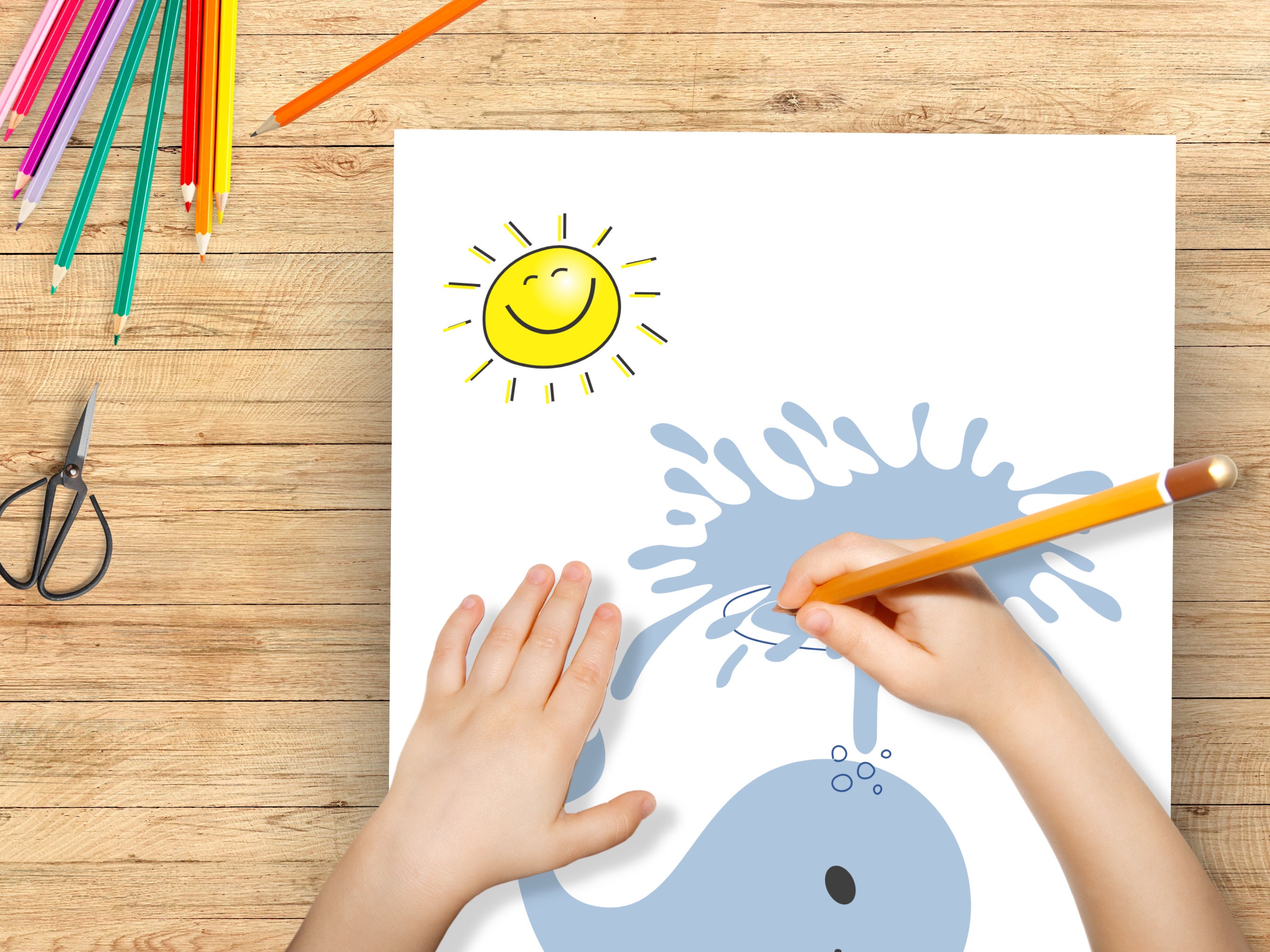 Whale Handprint Art Printable Summer Art for Kids Handprint Footprint ...