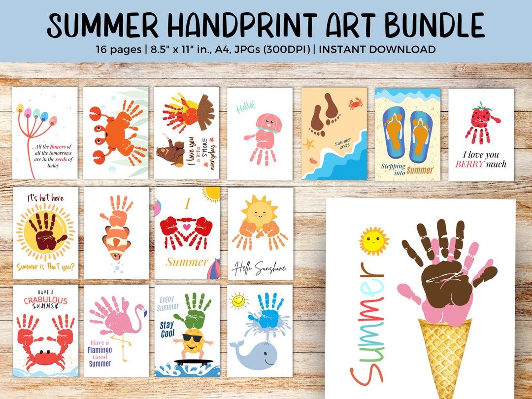 Summer Handprint Craft for Kids Printable Summer Art for Kids Handprint ...
