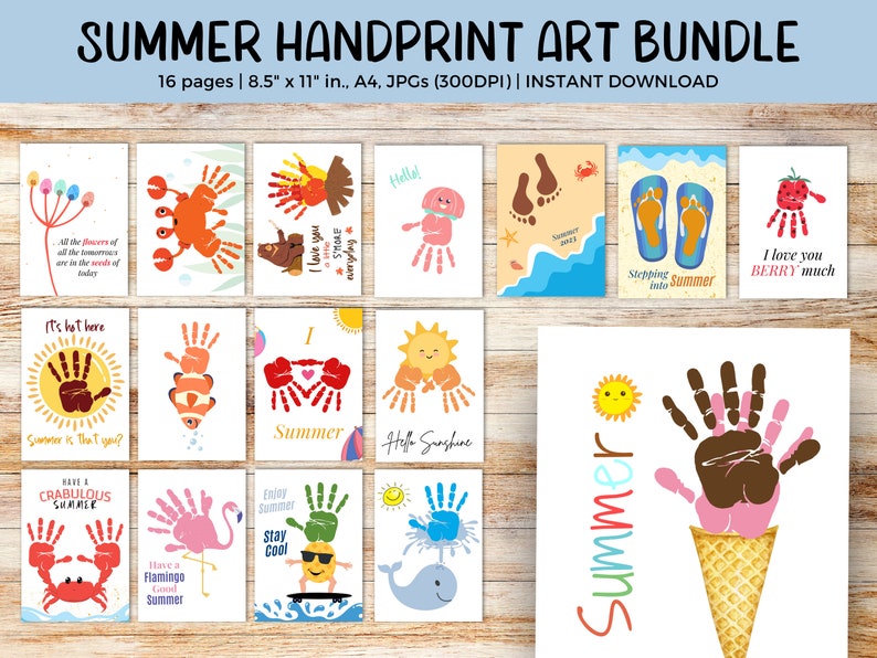 Summer Handprint Craft for Kids Printable Summer Art for Kids Handprint ...