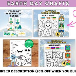 Earth Day Handprint Art, Printable Earth Day Craft, Earth Day ...