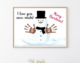 Let It Snow Handprint Footprint Art Craft, Holiday Handprint Art ...