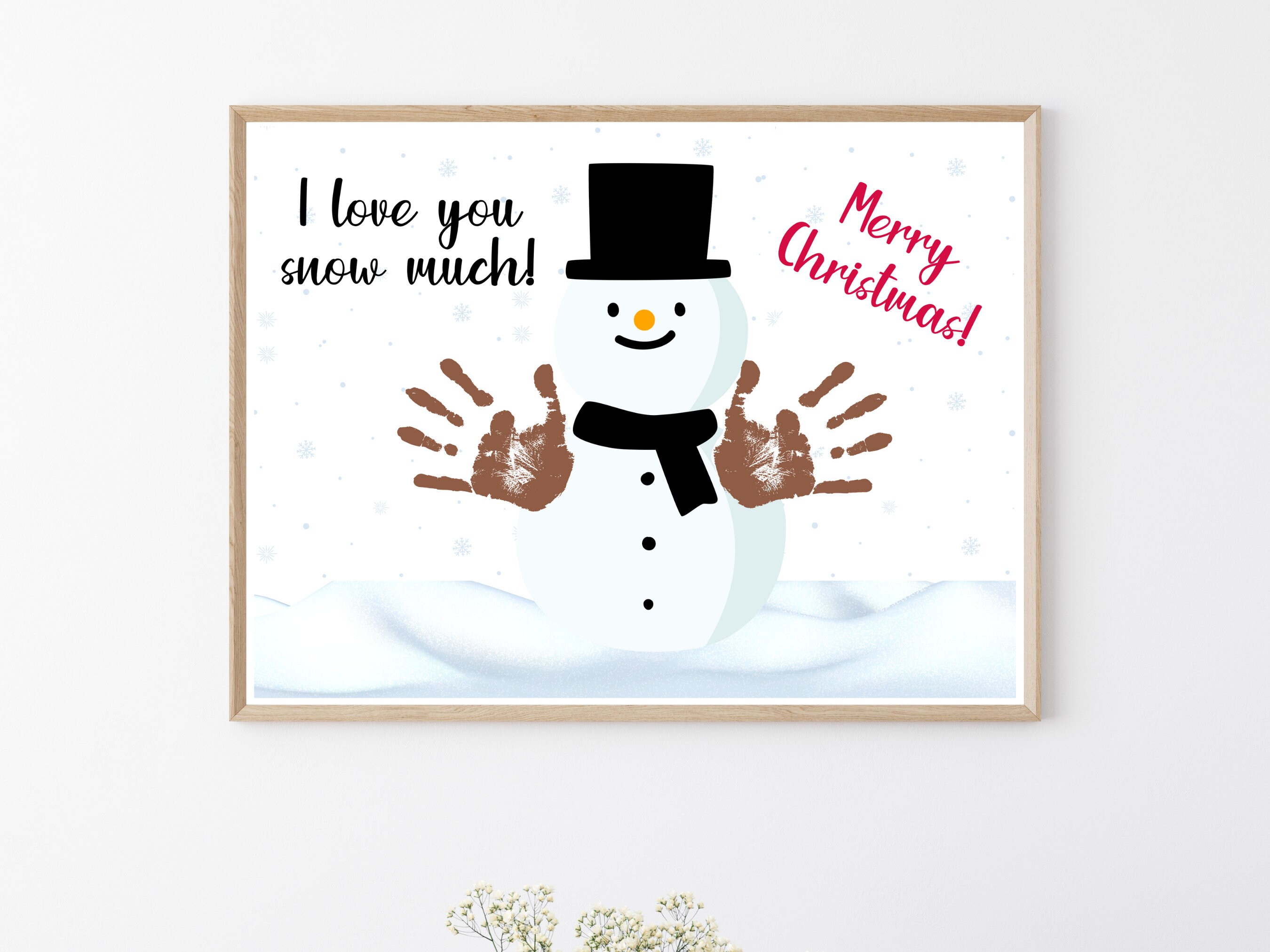 Snowman Handprint Footprint Art Craft, Holiday Handprint Art, DIY Craft ...