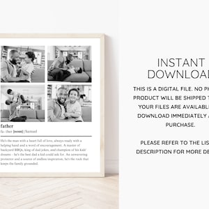 Dad Definition Template Printable Photo Collage, Customizable Father's ...