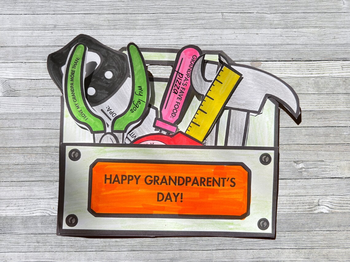All About Grandpa Toolbox Craft for Kids, Grandparents Day Printable ...