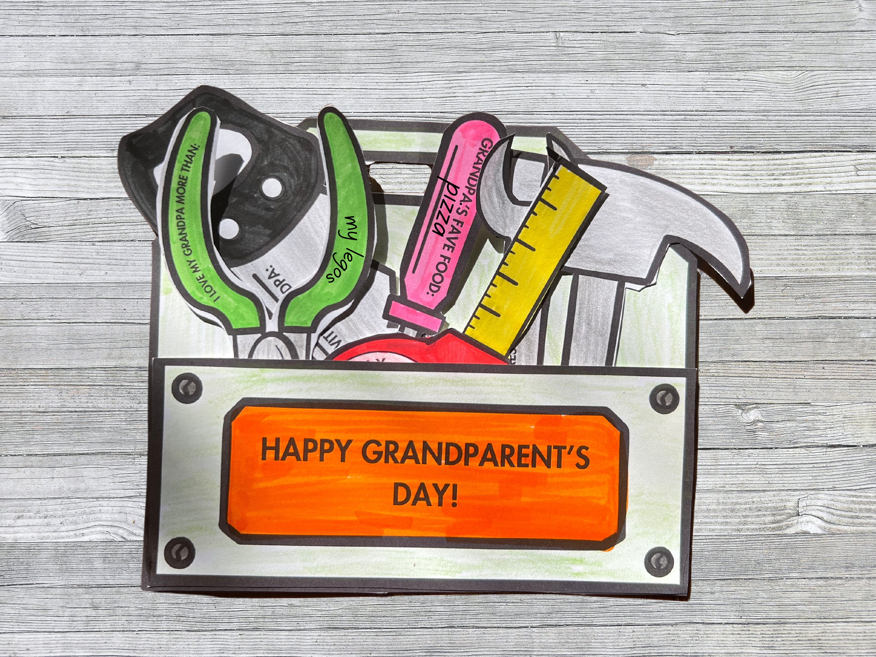 Grandparents Day Craft Toolbox for Grandpa Printable Craft, DIY ...