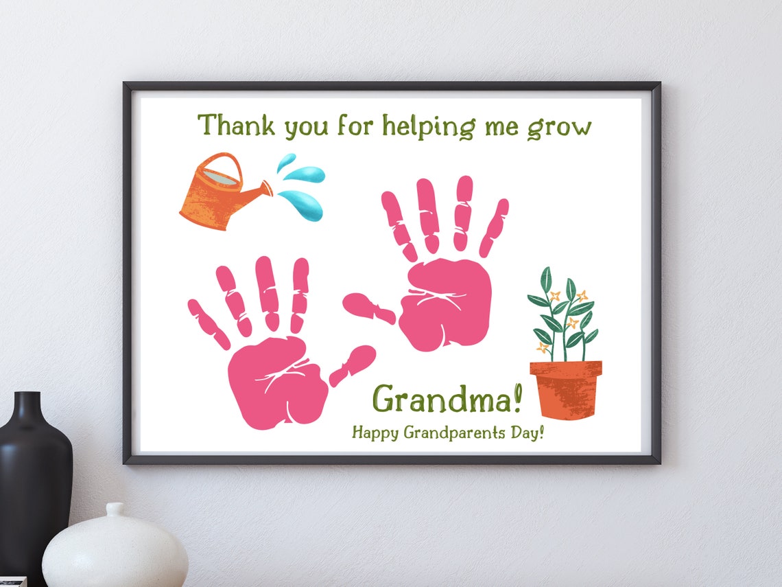 Grandparents Day Handprint Craft, Grandparents Day Art, Grandparents ...