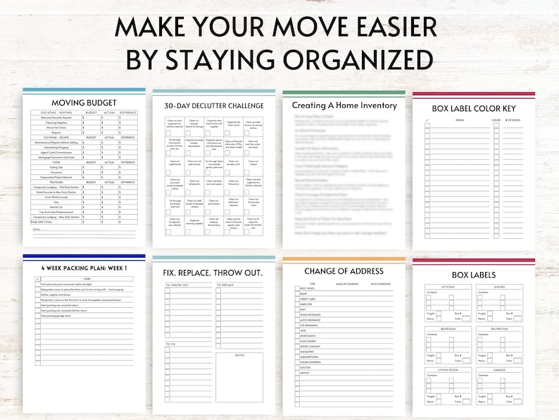 PCS Binder Printable PCS Checklist | Moving Checklist, Moving Binder ...