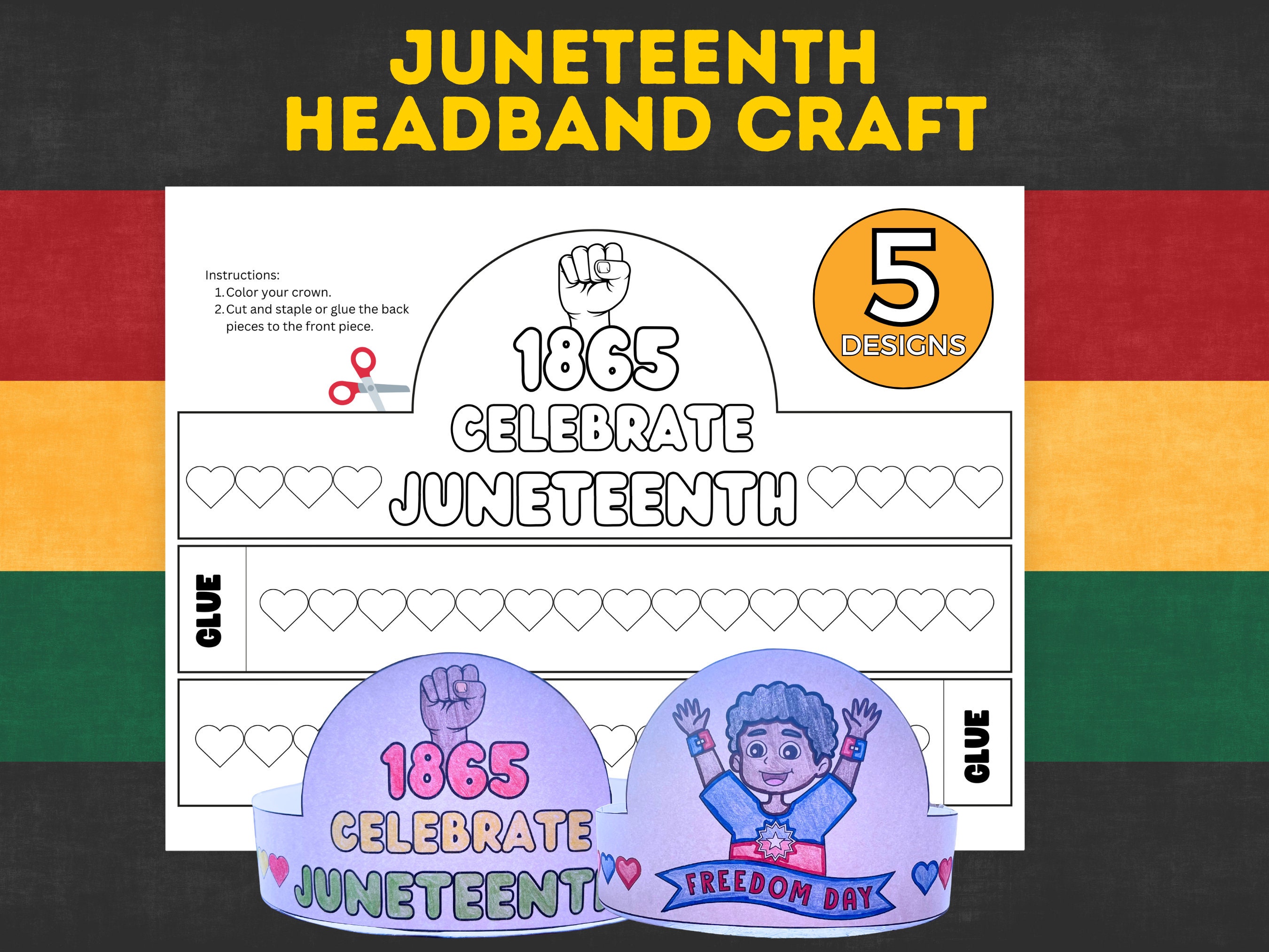 Celebrate Juneteenth Paper Crown Craft for Kids, Juneteenth Activity ...