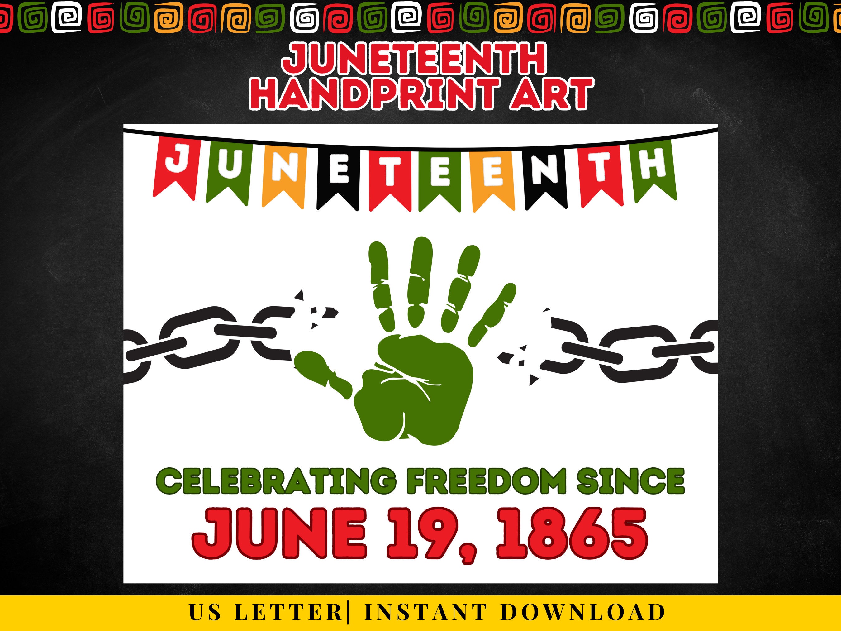 Juneteenth Handprint Art for Kids, Black History Handprint Art, Freedom ...