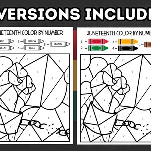 Juneteenth Color by Number Coloring Page for Kids, Juneteenth ...