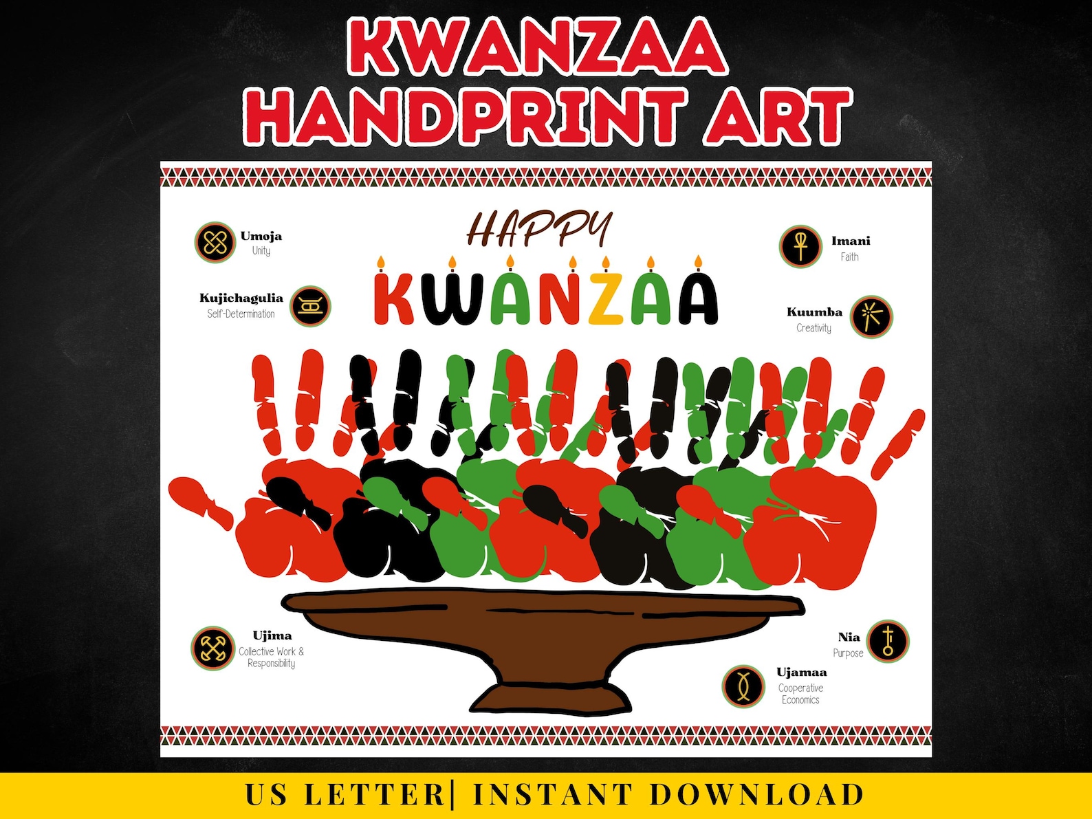 Kwanzaa Handprint Art for Kids, Kwanzaa Handprint Art, Kwanzaa Craft ...